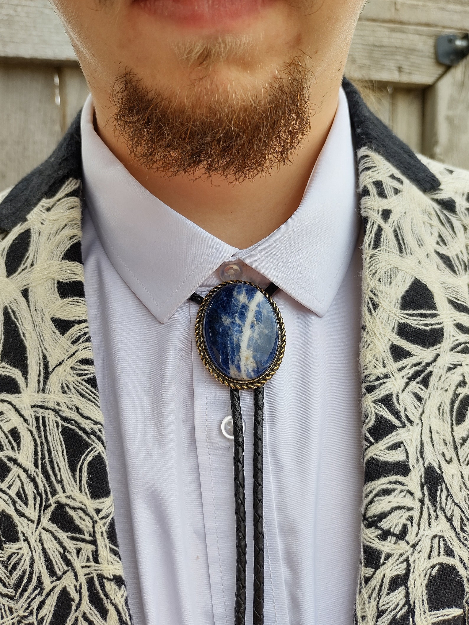Custom Bolo Tie With Blue Sodalite Wedding Bolo Tie Blue - Etsy
