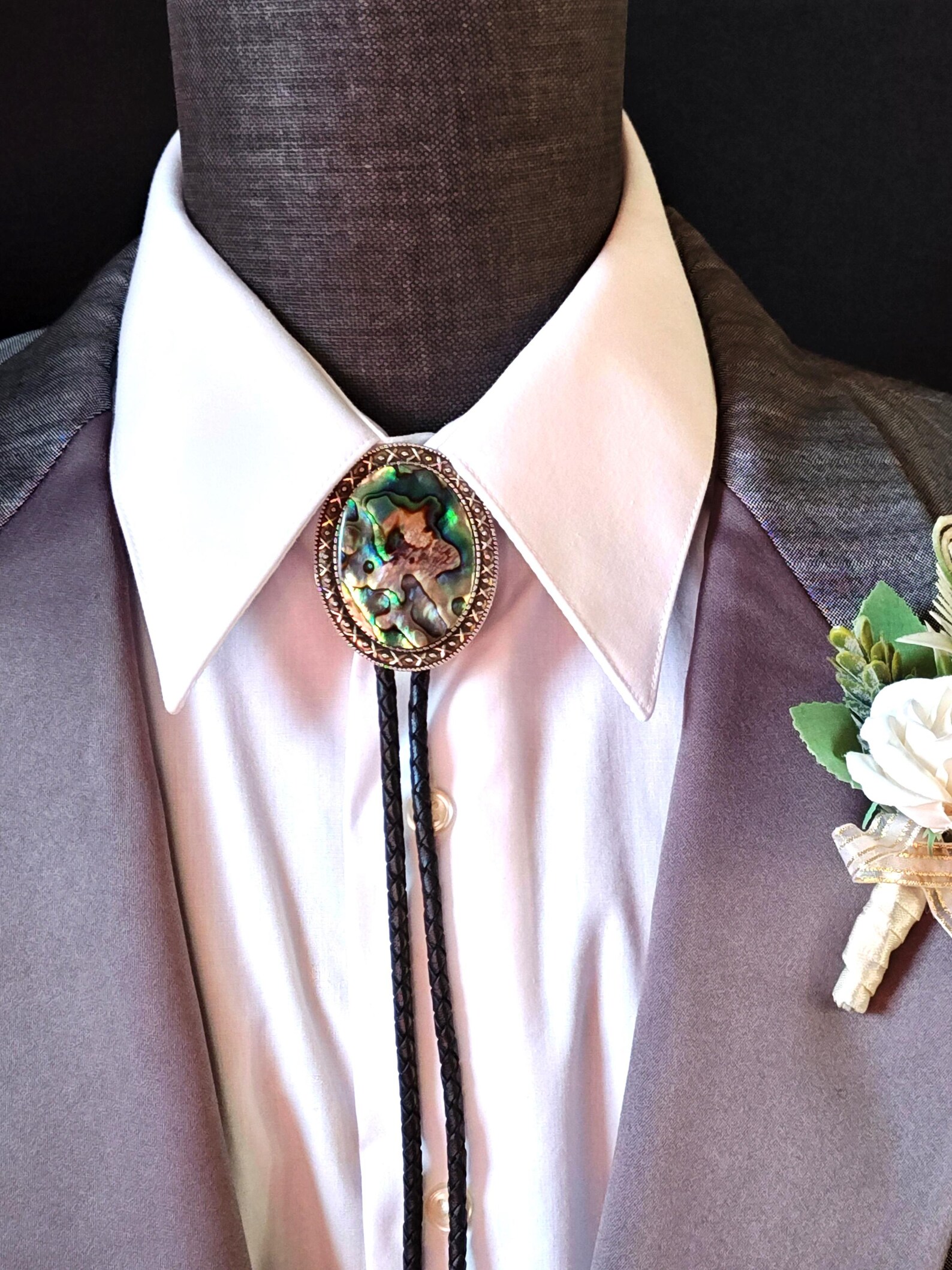 Abalone Bolo Tie - Wedding Bolo Tie - Custom Bolo Tie - Silver, Copper ...