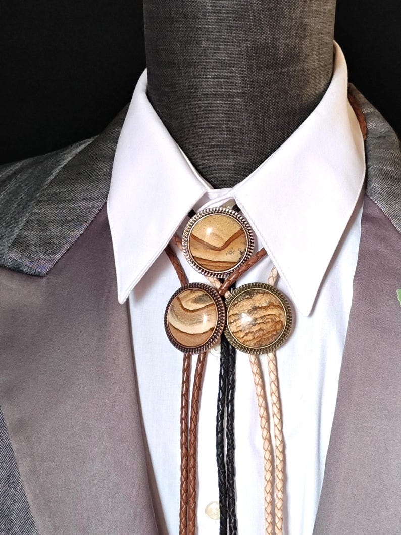 Custom Bolo Tie With Picture Jasper Stone -wedding Bolo Ties -silver ...