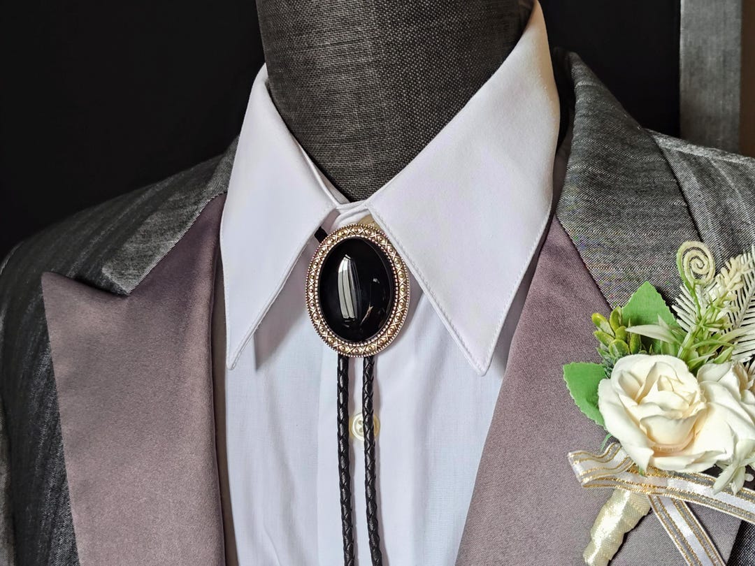 Custom Black Onyx Bolo Tie -customizable Wedding Bolo Tie - Yellowstone ...