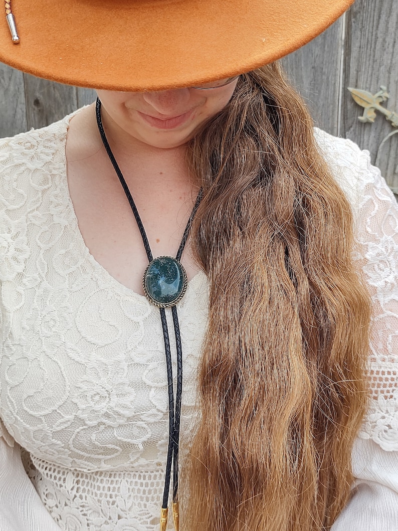 Custom Bolo Tie With Moss Agate Custom Wedding Tie - Etsy