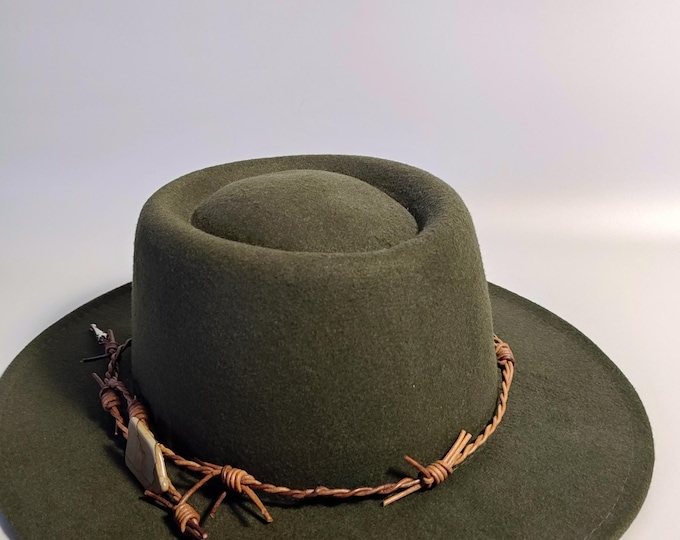 Cowboy Hat Band With Picture Jasper Stone - Western Hat Band - Hat ...