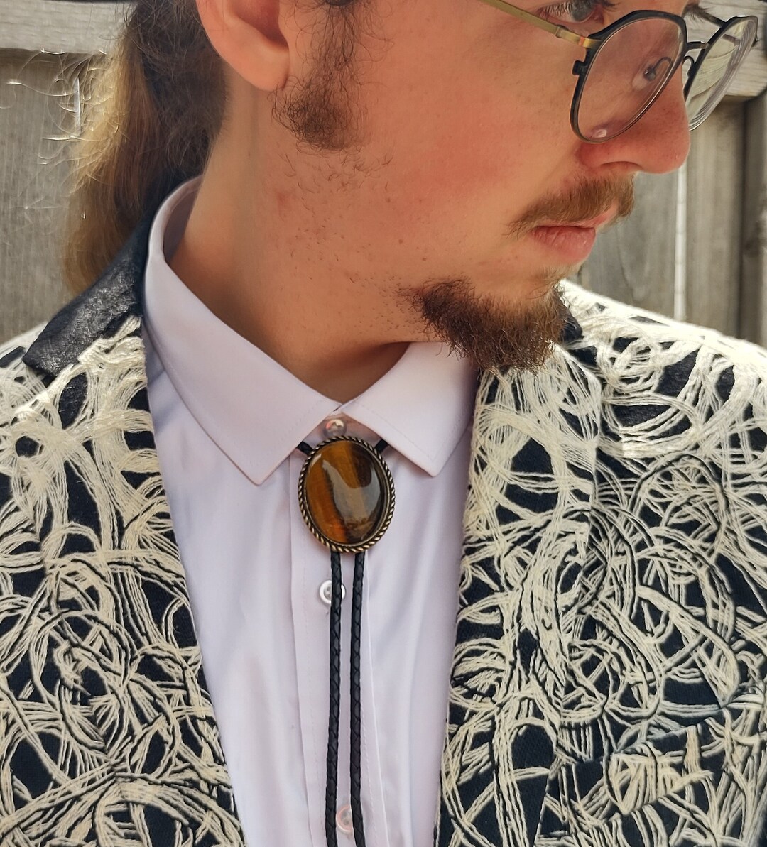 Custom Tigers Eye Bolo Ties wedding Bolo Tie western Necktie silver or ...