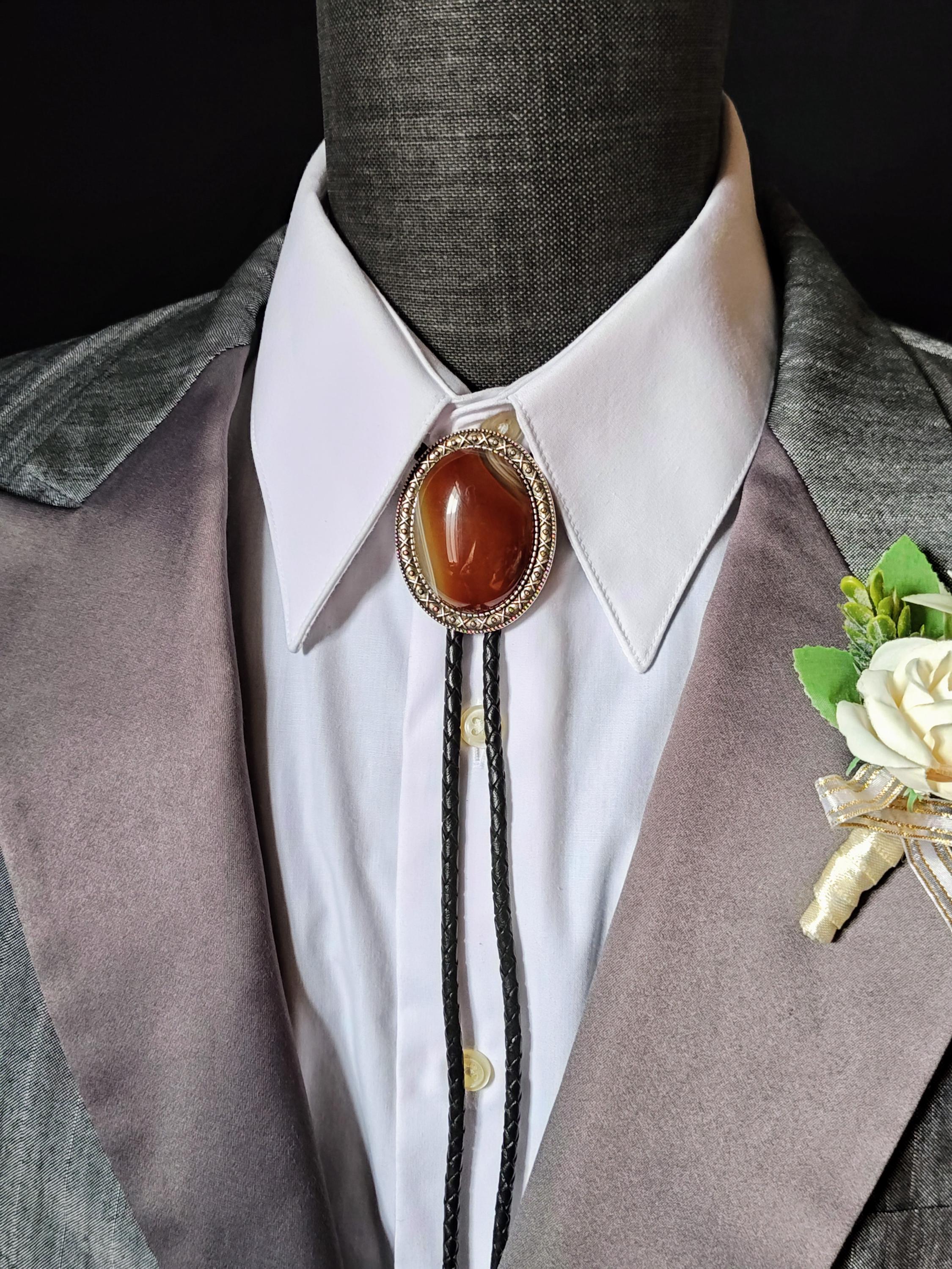 Custom Agate Bolo Tie With Brown Agate -custom Wedding Bolo Tie ...