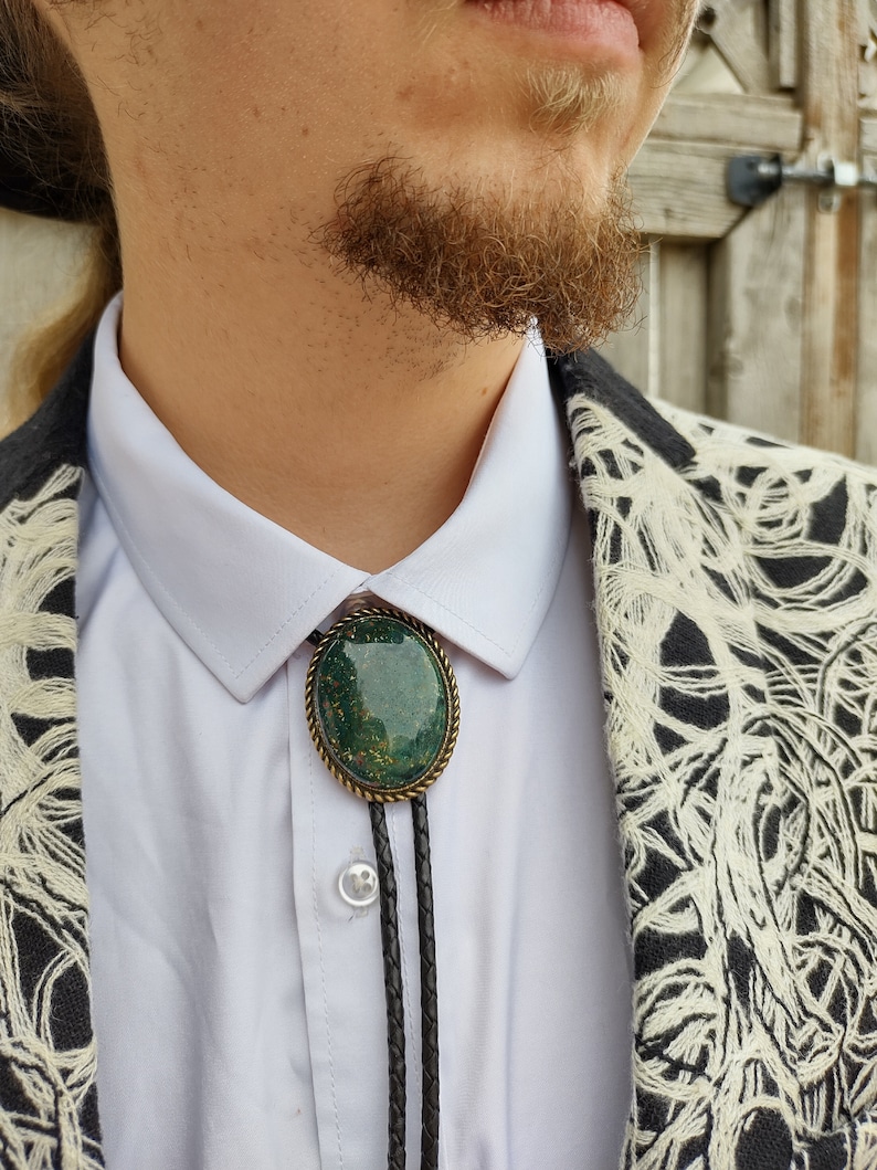 Custom Bolo Tie With Bloodstone Jasper-wedding Bolo Tie - Etsy