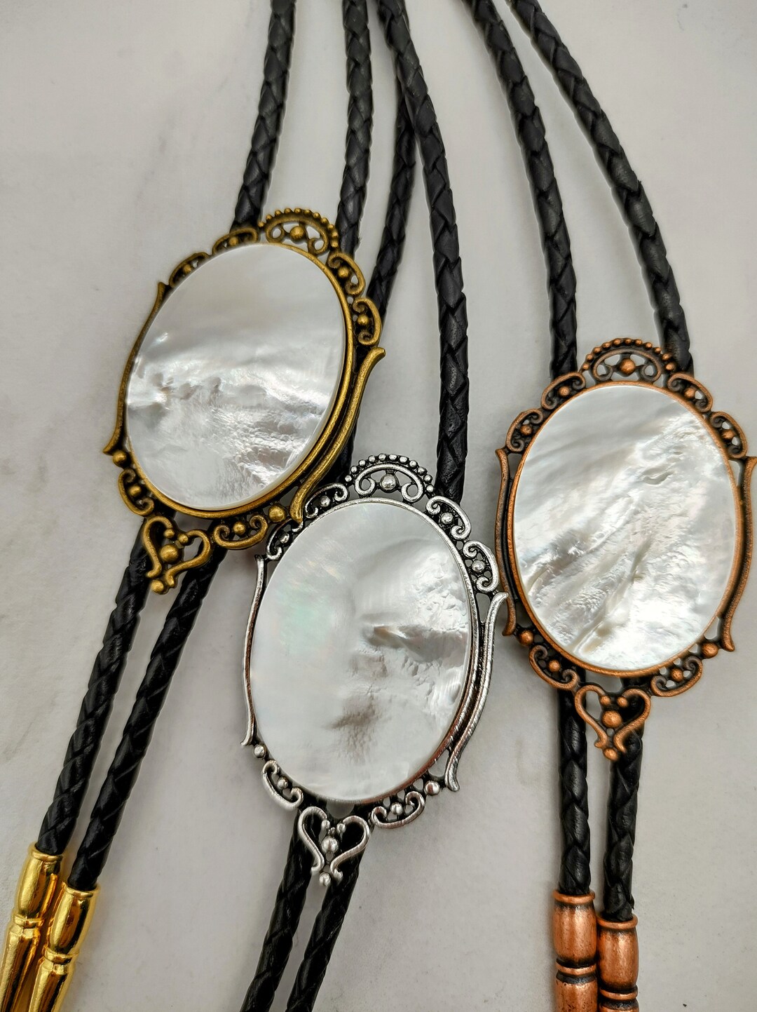 Custom Pearl Bolo Ties Mother of Pearl Bolo Tie Wedding Bolo Tie White ...