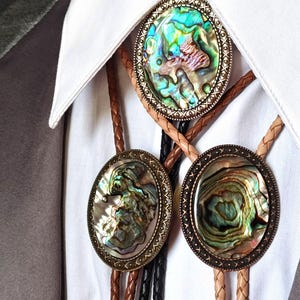 Abalone Bolo Tie - Wedding Bolo Tie - Custom Bolo Tie - Silver, Copper ...