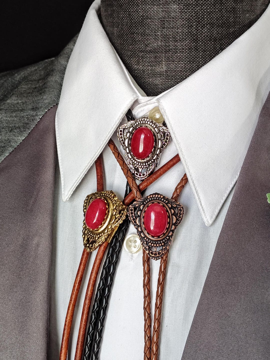 Red Quartz Bolo Tie -customizable Wedding Bolo Tie -muldoon Silver ...