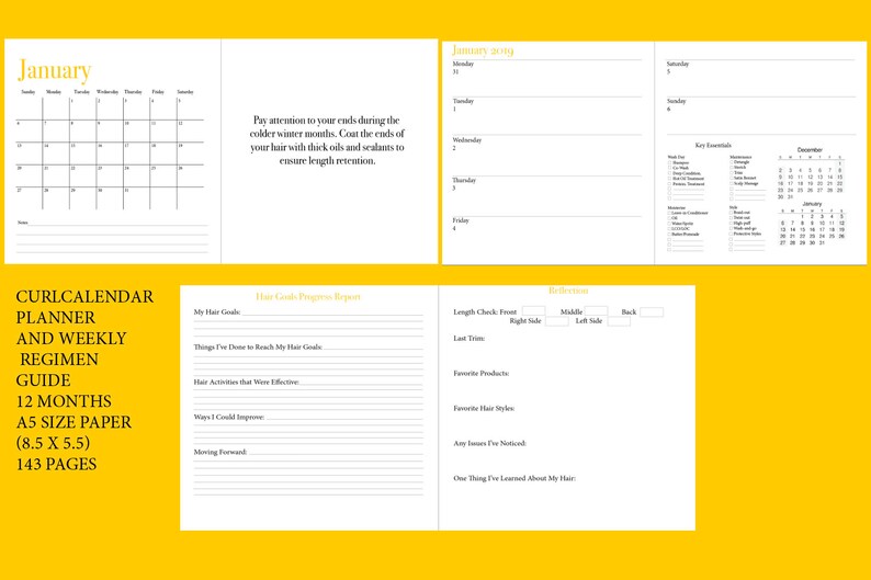 Curl Calendar - Etsy