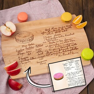 Handwritten Recipe Gift Personalized Board With Photo for Grandma ...