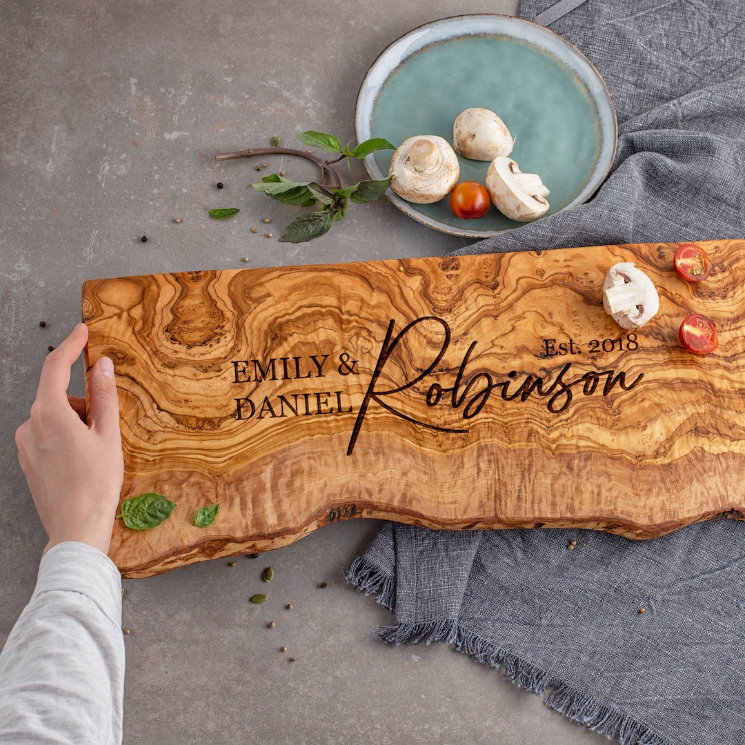 Personalized Cutting Board Live Edge Charcuterie Board Engraved Gift ...