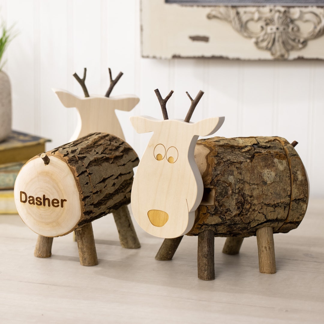 Custom Piggy Bank, Personalized Piggy Bank, Moose Reindeer Bank, Wood ...
