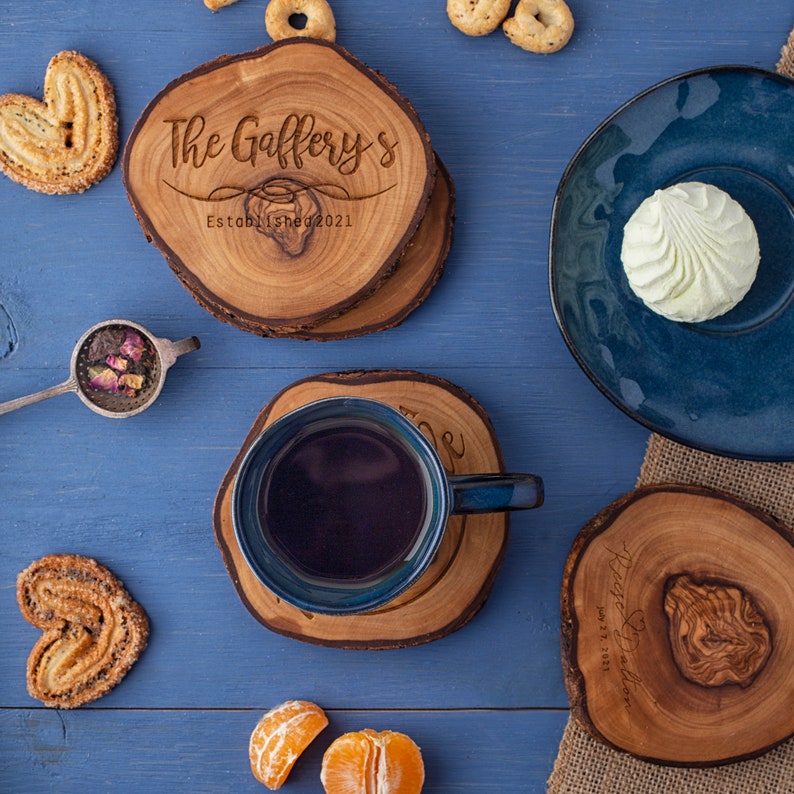 Personalized Live Edge Coasters, Engraved Coasters Live Edge, Custom ...