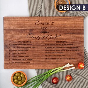 Recipe Cutting Board Personalized Board Recipe Gift for Grandma Family ...