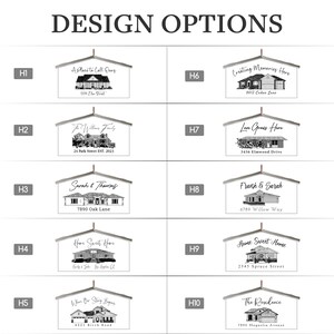 Personalized House Portrait Home Sweet Home Hanging Sign Home Drawing ...