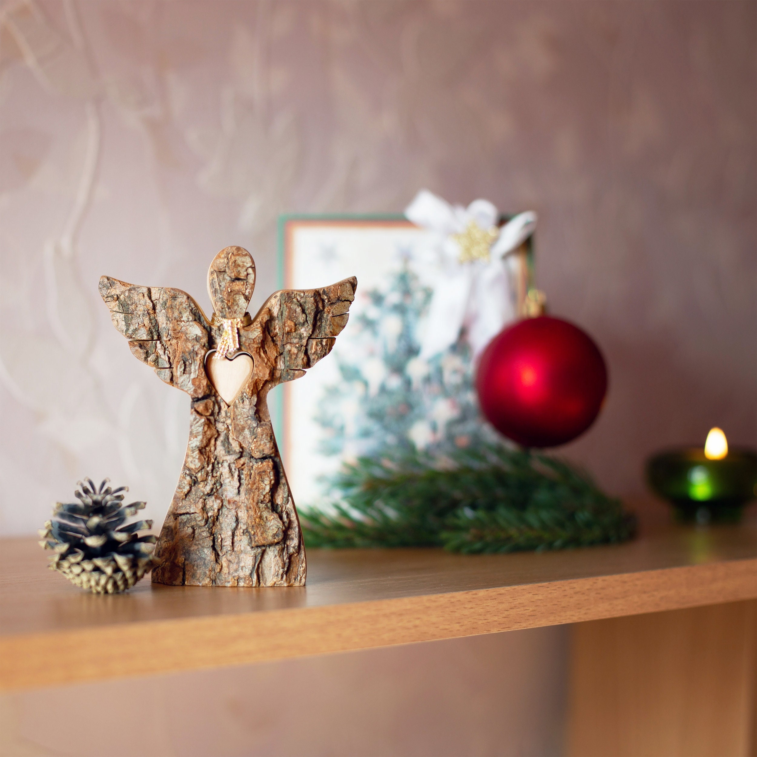 Wooden Angel Figurine Rustic Angel Statue Remembrance Gift - Etsy