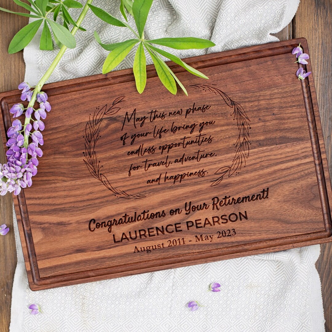 Retirement Gift Personalized Cutting Board Custom Retirement Gift for ...