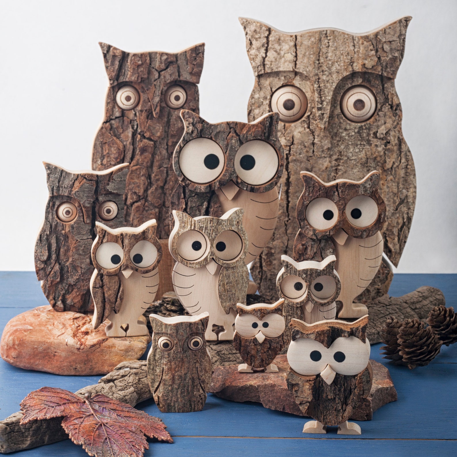 Wooden Owl Figurines Owl Decor Perfect Owl Gifts Wood Owl - Etsy