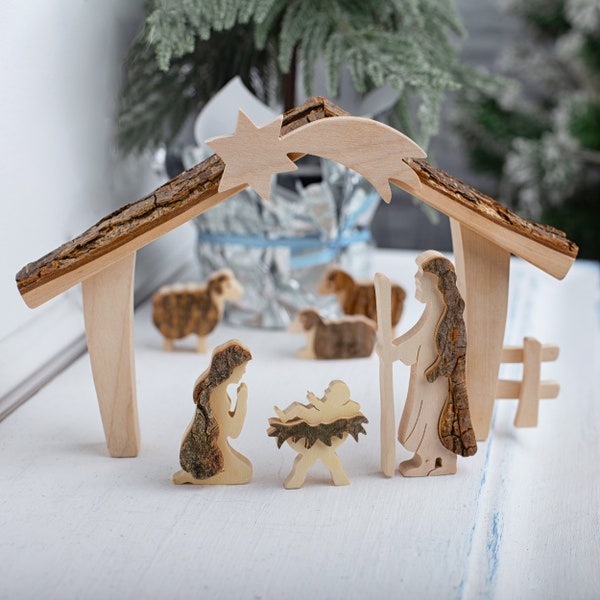 Wood Nativity Scene - Etsy