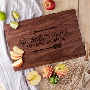 Meat Carving Board BBQ Grilling Gift for Dad Cutting Board Personalized ...