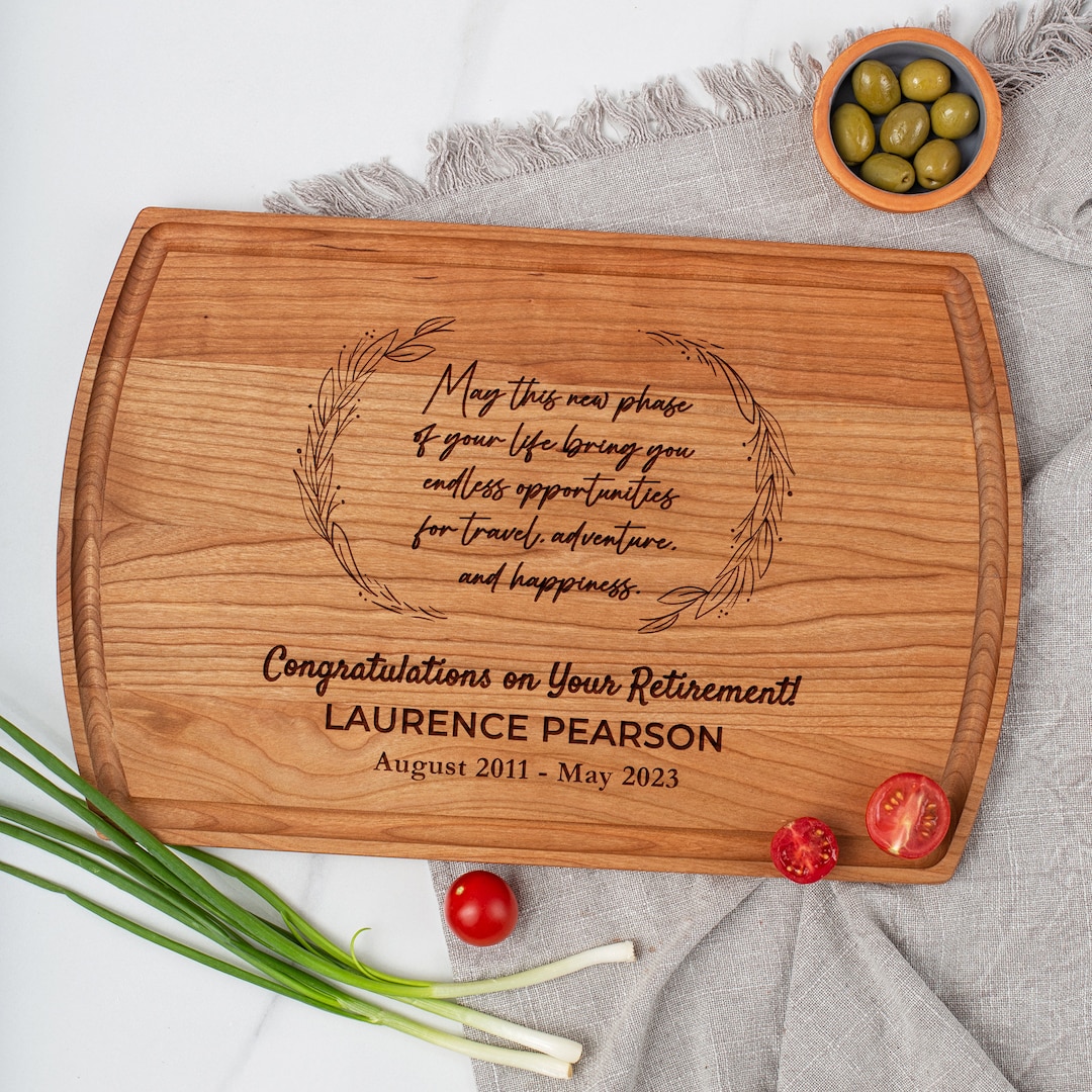 Cutting Board Retirement Gifts for Men and Women Custom Retirement Gift ...