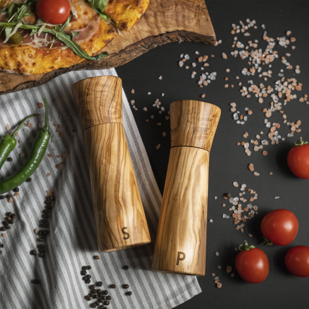 Wood Salt and Pepper Shakers Personalized Wooden Salt and Pepper Mills ...