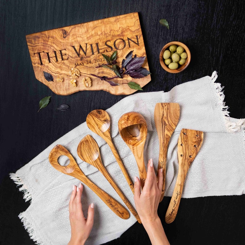Personalized Wooden Utensil Holder, Custom Utensil Holder, Kitchen ...