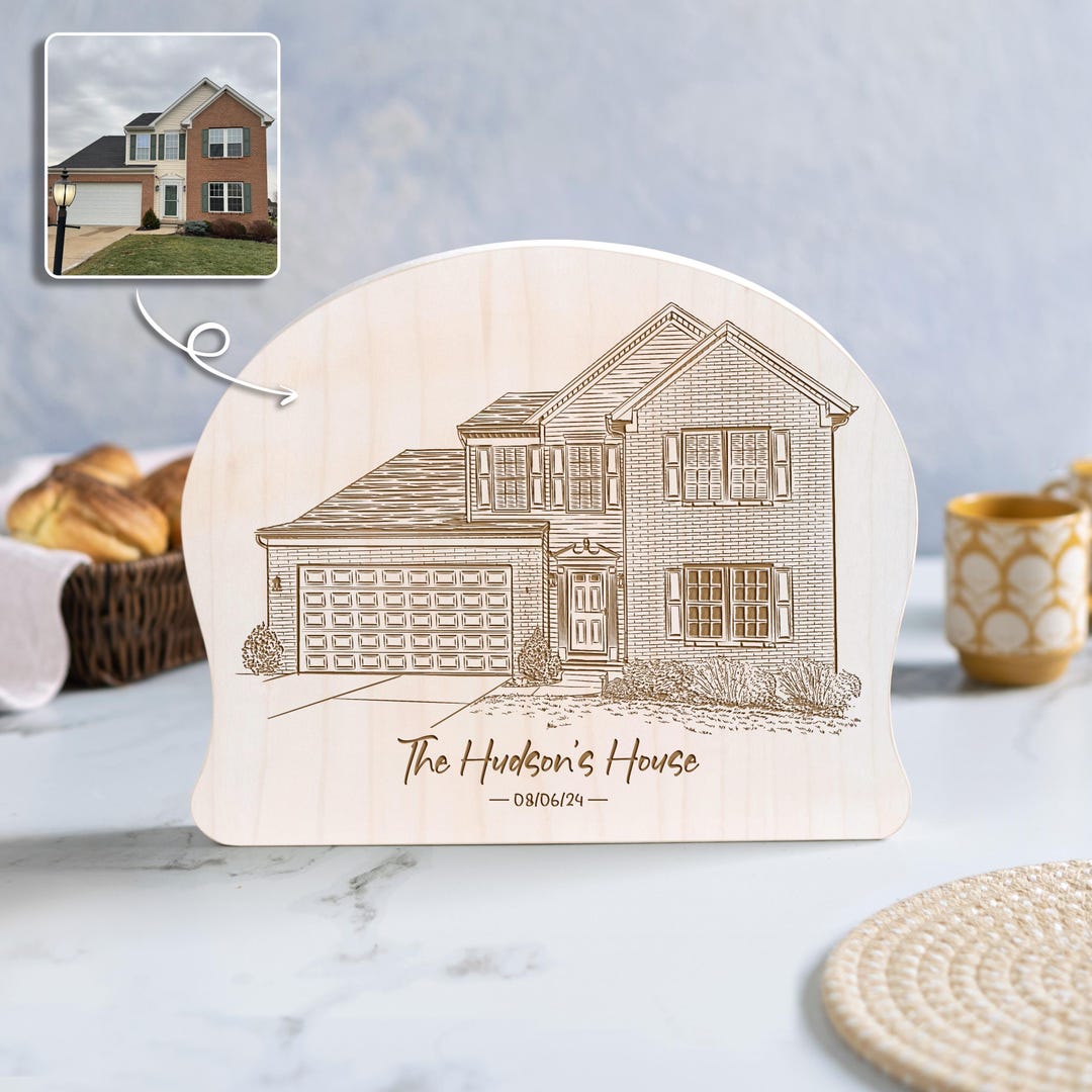 Realtor Closing Gift Wooden Plaque House Portrait on Wood Our First ...