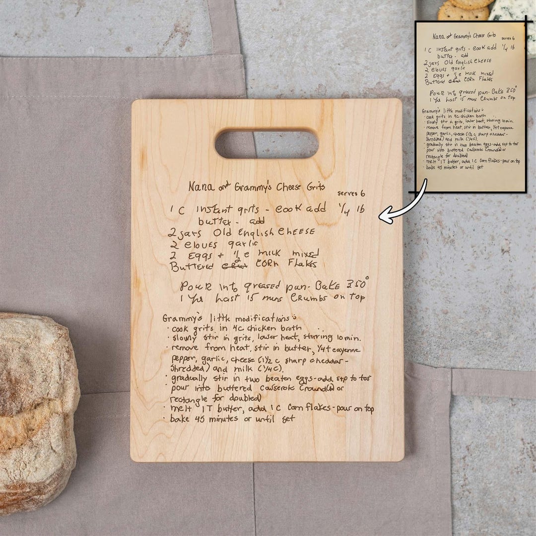 Handwritten Recipe Cutting Board Gift for Mom and Grandma Gift Cutting ...