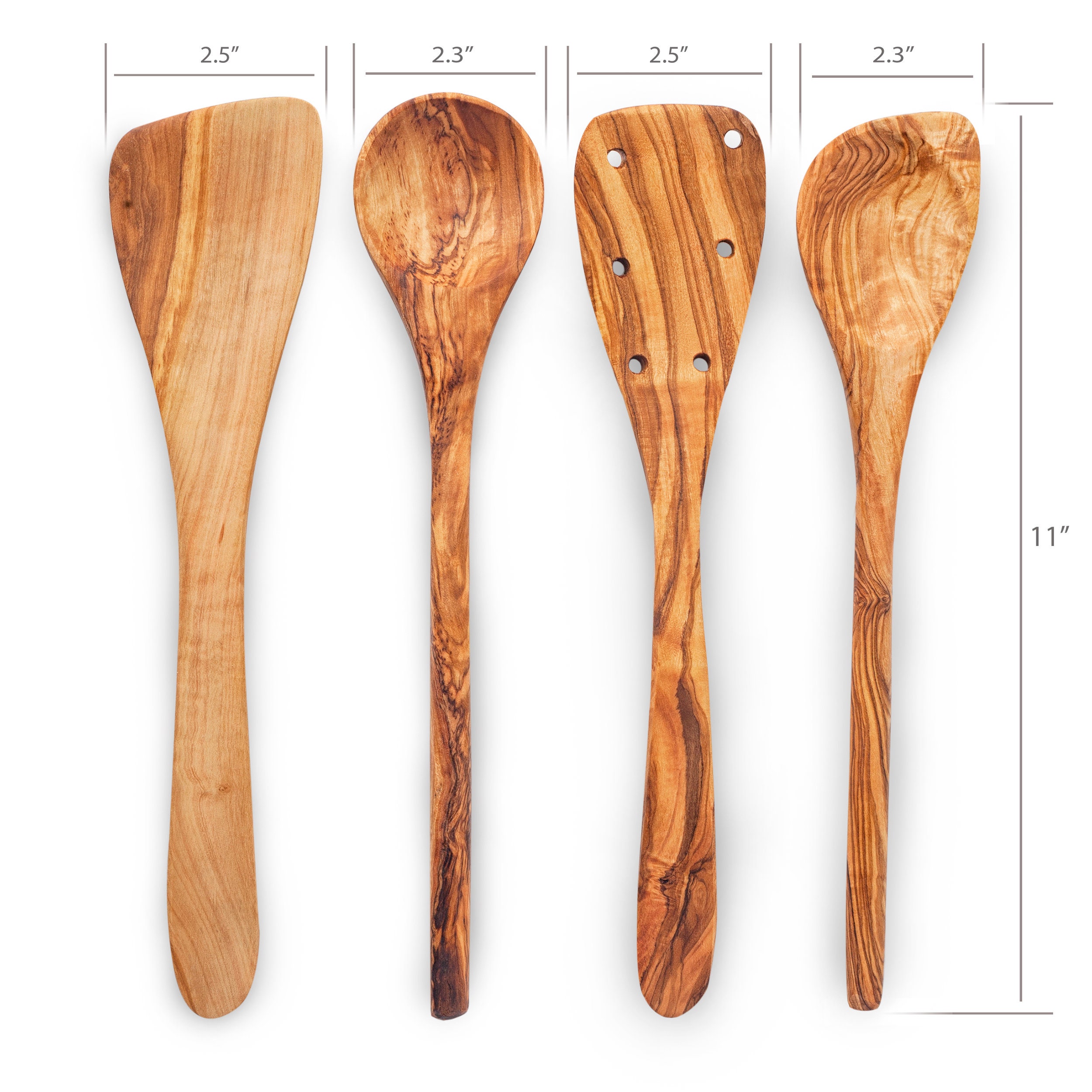 Olive Wood Utensil Set 4pc Wooden Utensils for Cooking - Etsy