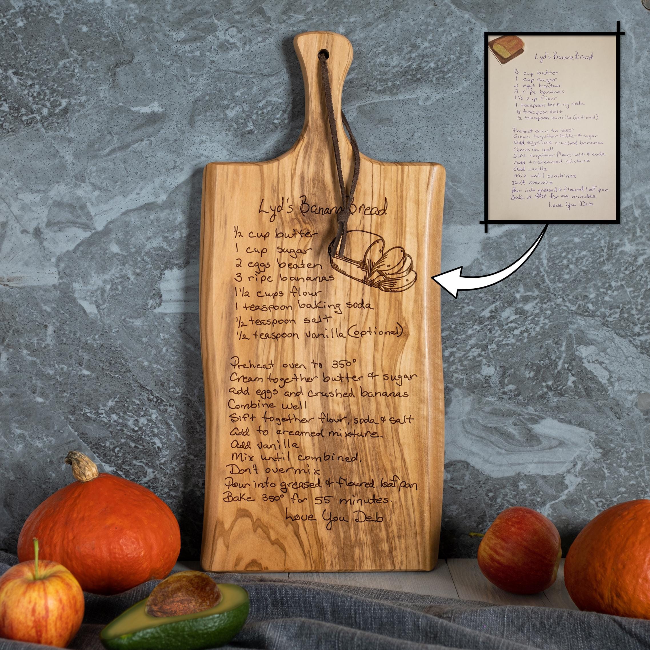 Personalized Recipe Cutting Board - Family Recipe Engraved Keepsake ...