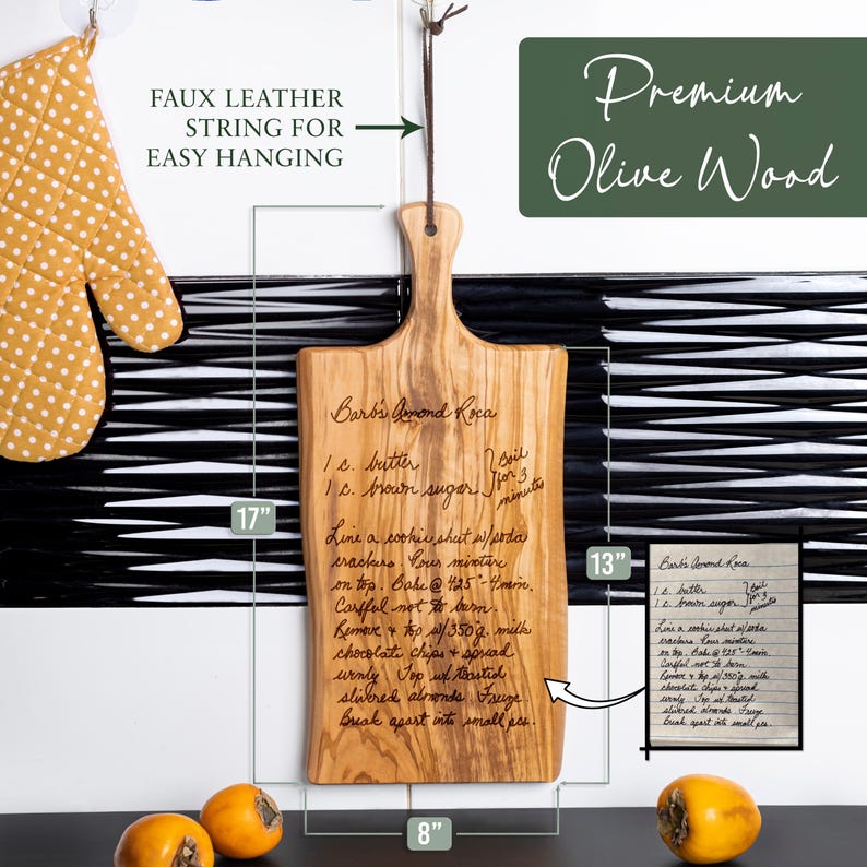 Personalized Recipe Cutting Board - Family Recipe Engraved Keepsake ...