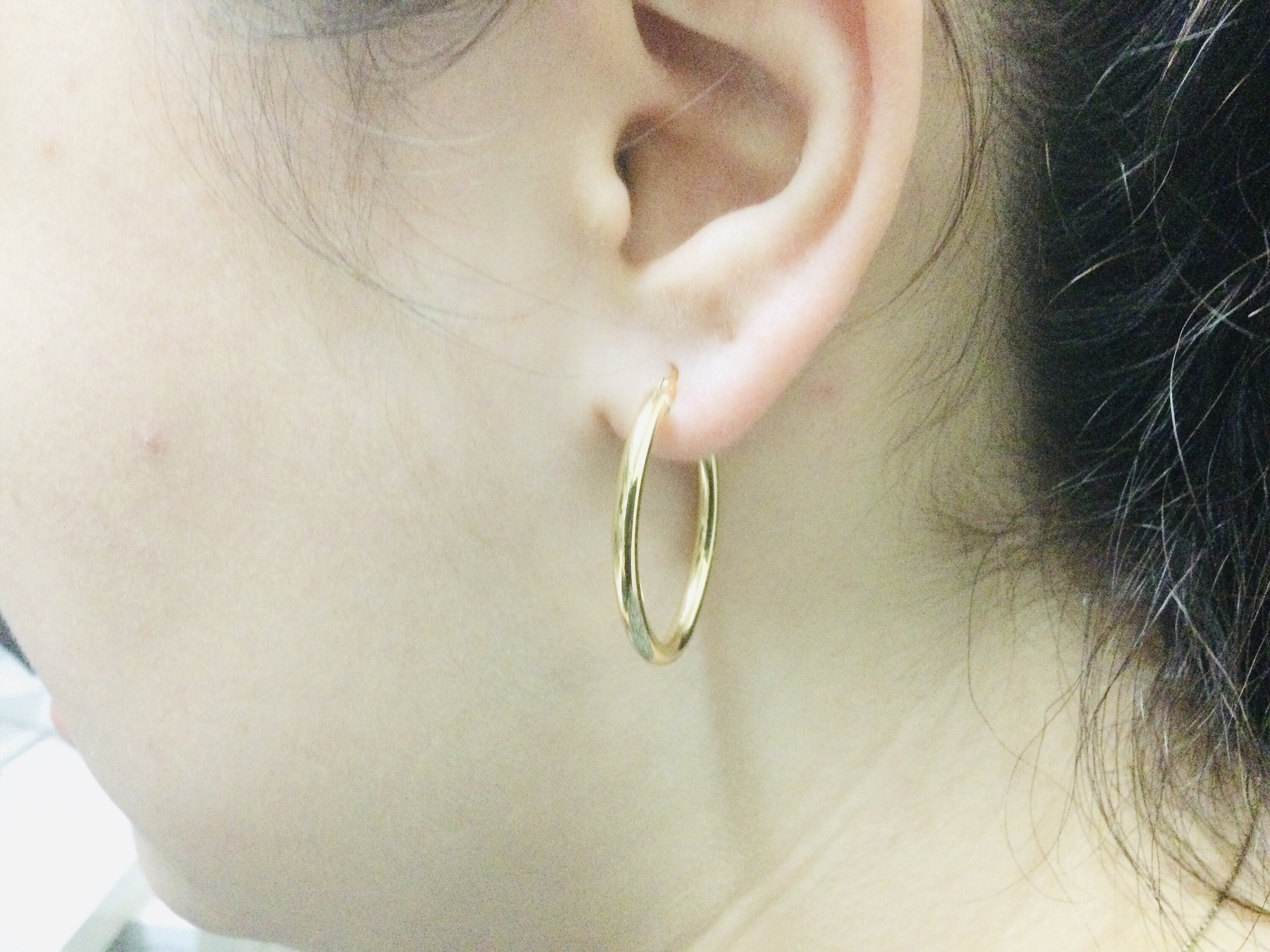 Pendientes de aro ovalado de oro amarillo de 18 k - Etsy España
