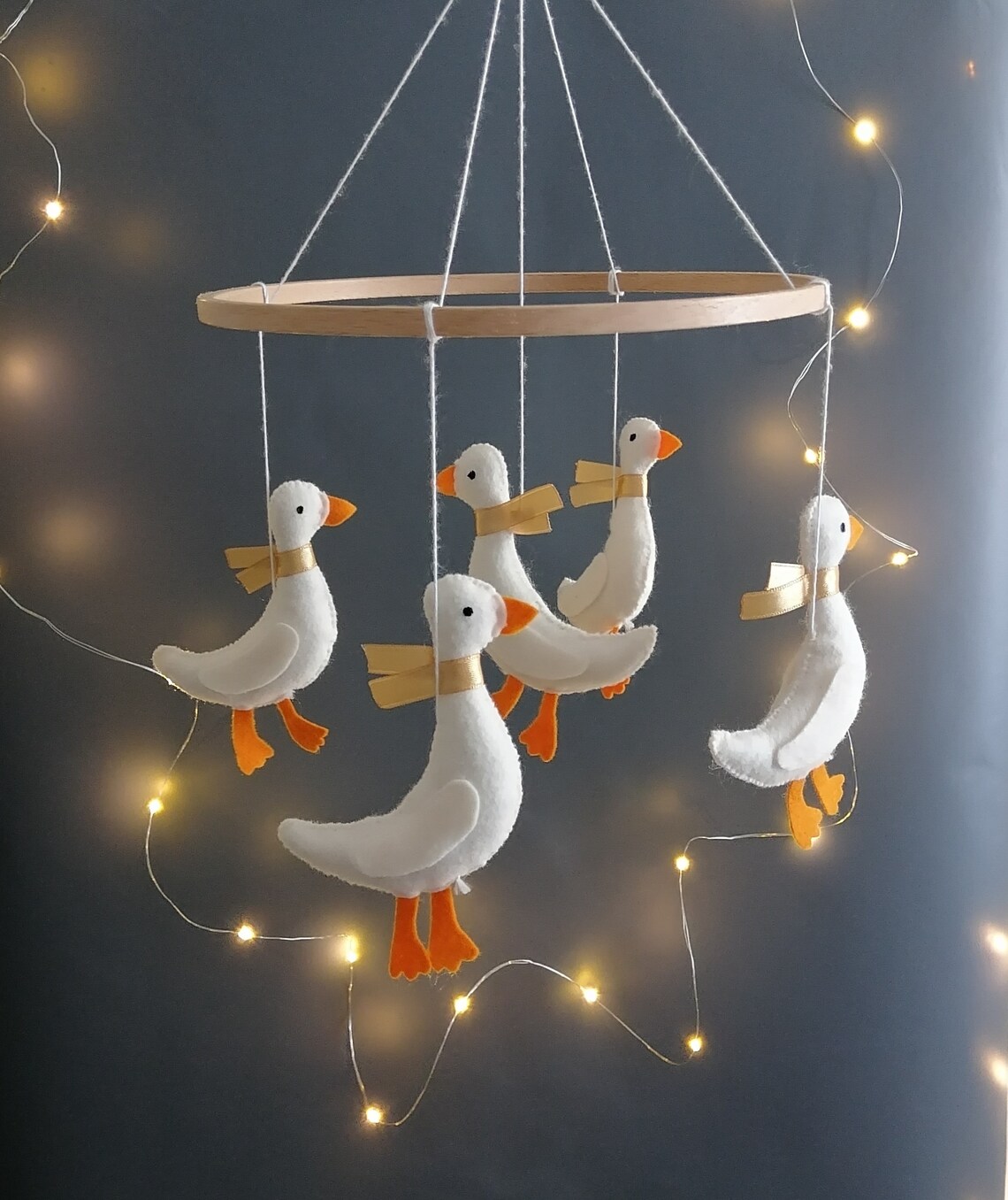 Geese Mobile for Crib,felt Goose Cot Mobile, Duck Baby Mobile, Nursery ...