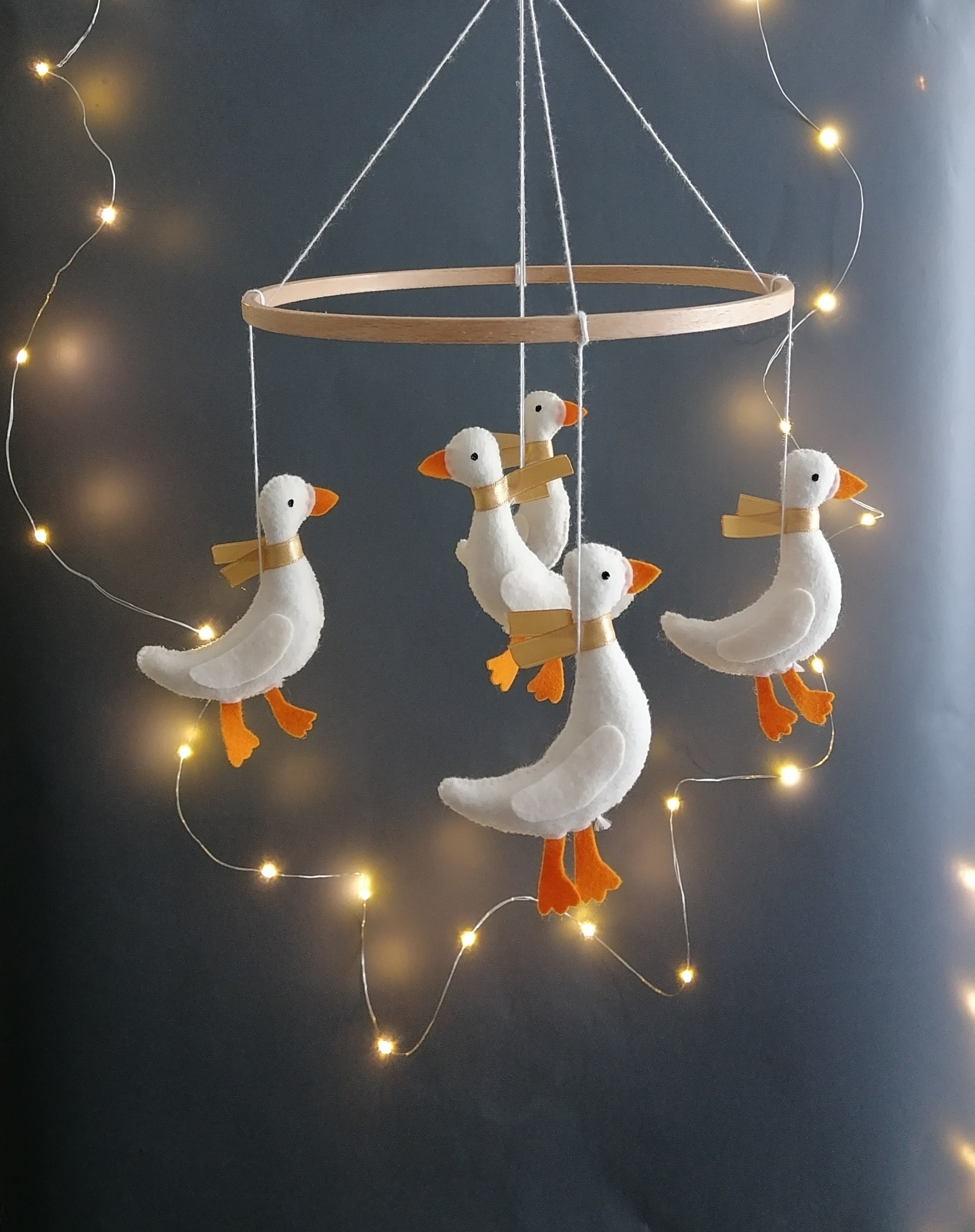 Geese Mobile for Crib,felt Goose Cot Mobile, Duck Baby Mobile, Nursery ...