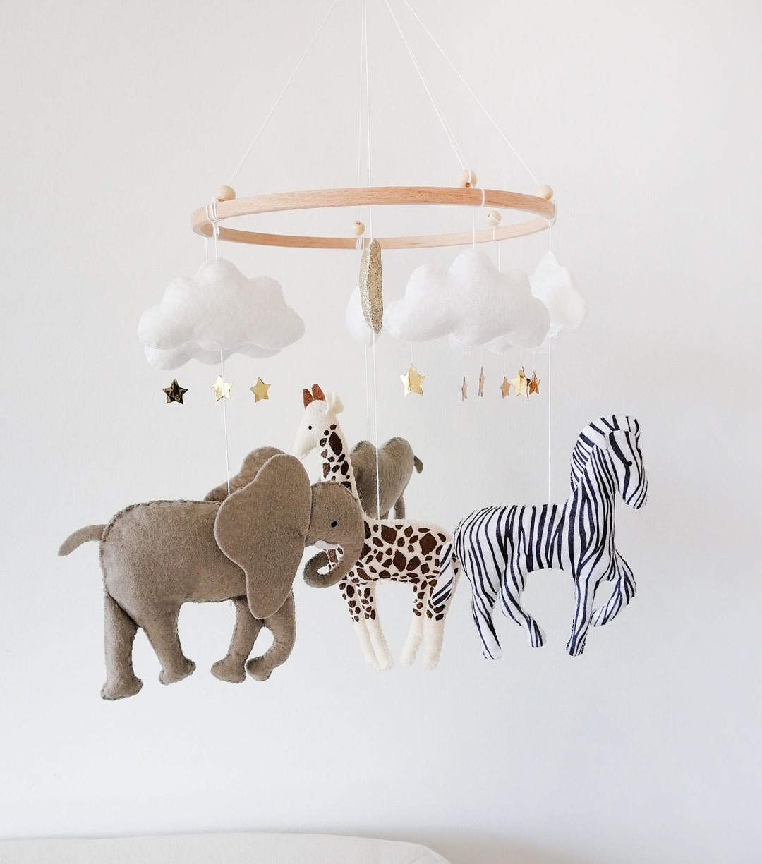 Africa Animals Crib Mobile for Neutral Nursery,felt,giraffe,zebra ...