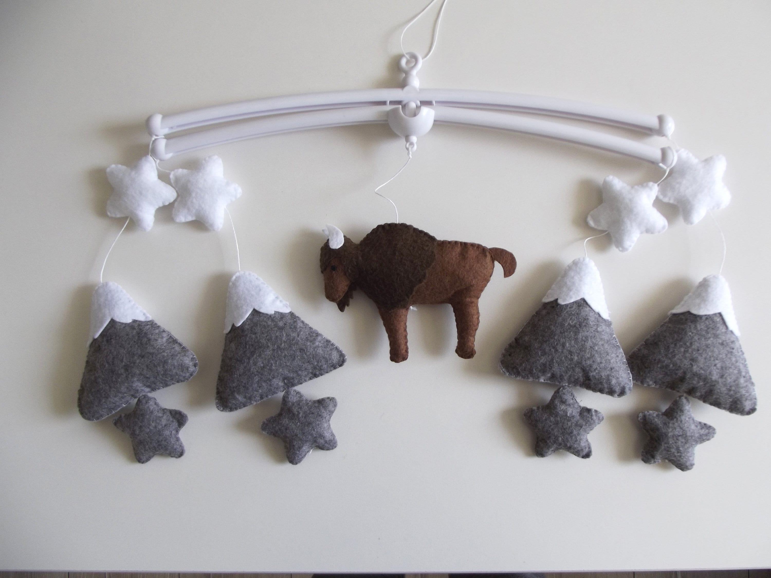 Bison Baby Mobile Buffalo Mobile American Bison Mobile Felt - Etsy