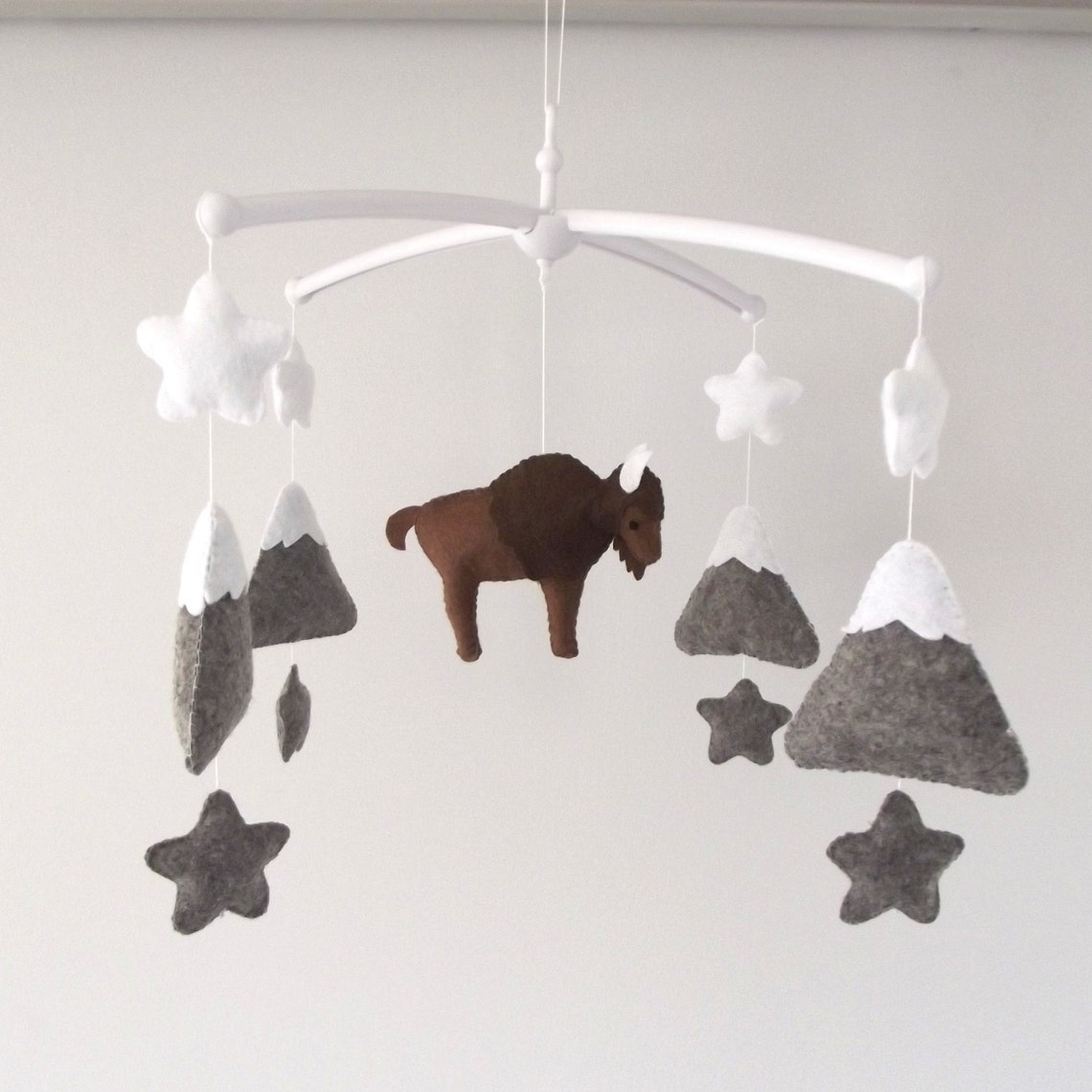 Bison Baby Mobile Buffalo Mobile American Bison Mobile Felt | Etsy