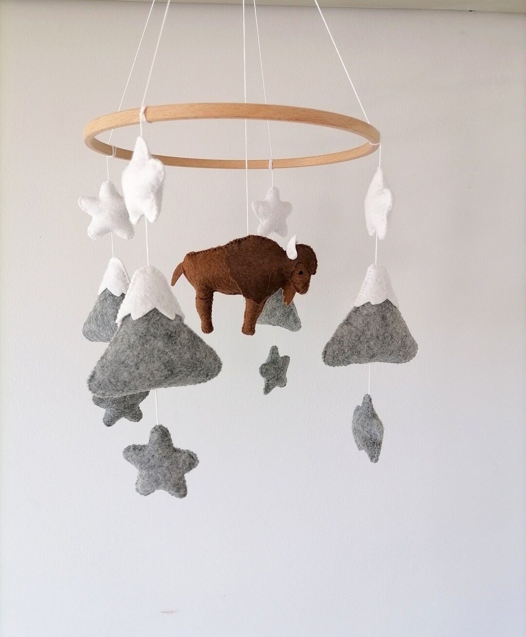 Bison Baby Mobile, Buffalo Mobile, American Bison Mobile, Felt Crib ...