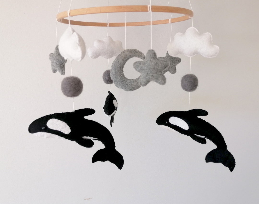 Orca Baby Mobile for Nursery,killer Whale Mobile,neutral Ocean Mobile ...