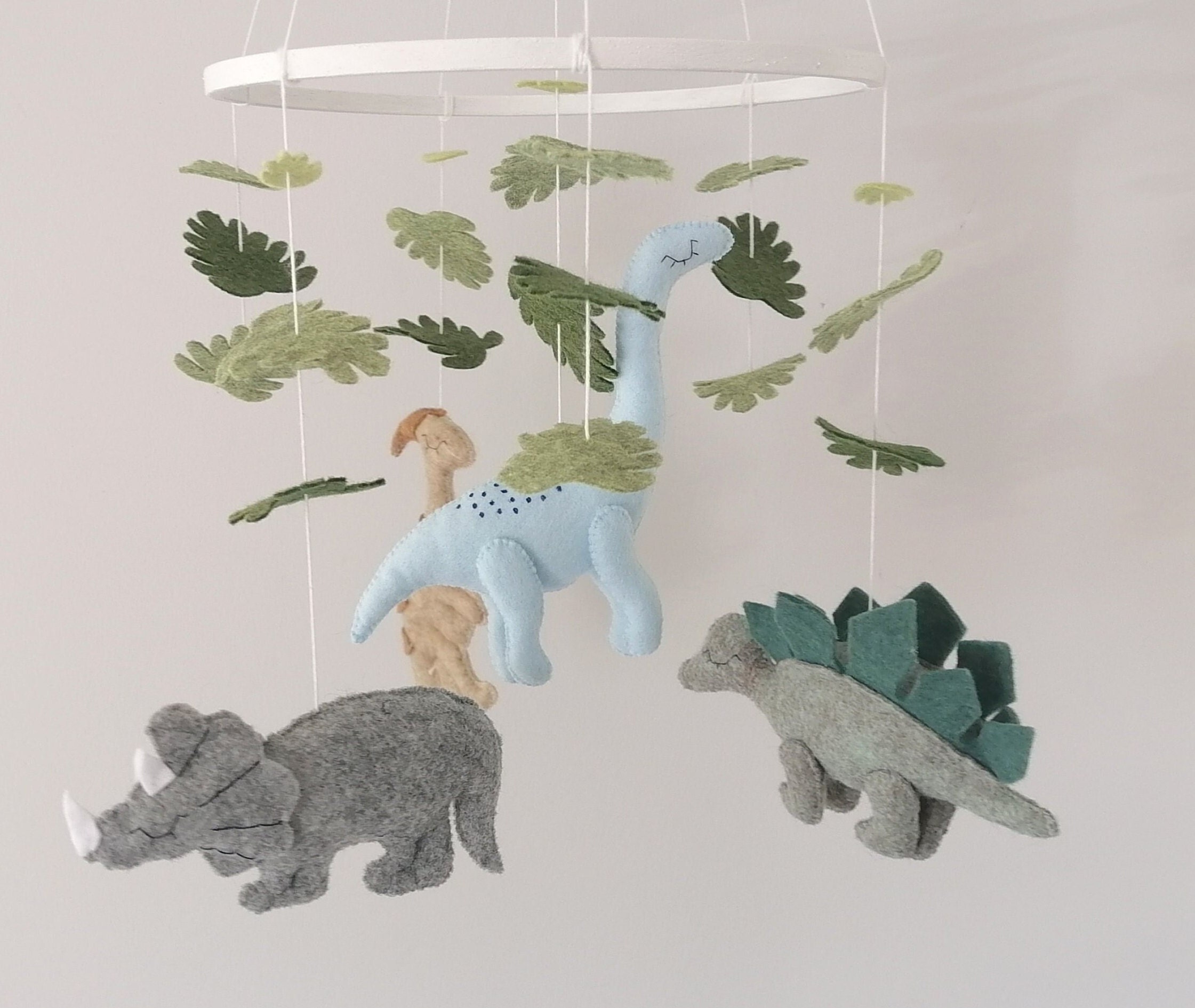 Dinosaur Crib Mobile for Boy Nursery,wool Felt Dino Cot Mobile,baby ...