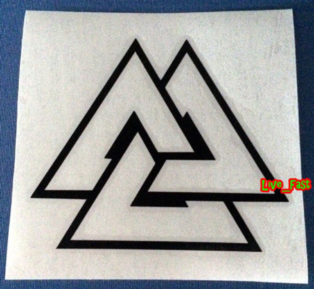 VALKNUT RUNE SYMBOL Decal Sticker Vinyl Asatru Pagan Odin Thor Nordic ...