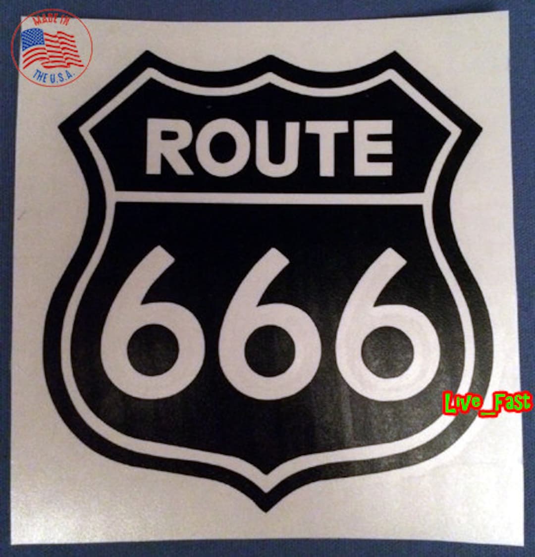 ROUTE 666 DECAL Sticker Vinyl Psychobilly Horror Rat Rod Baphomet Satan ...