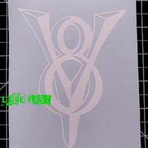 V8 EMBLEM BADGE Decal Sticker Vinyl Flathead Engine Hot Rod Muscle Car ...