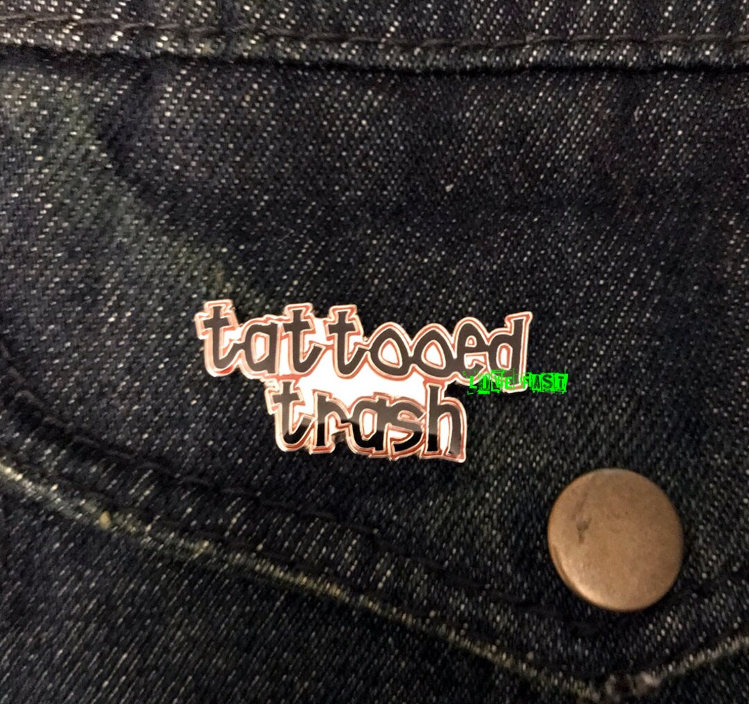 Tattooed Trash Pin: Vintage NOS Jacket Lapel Pin - Etsy