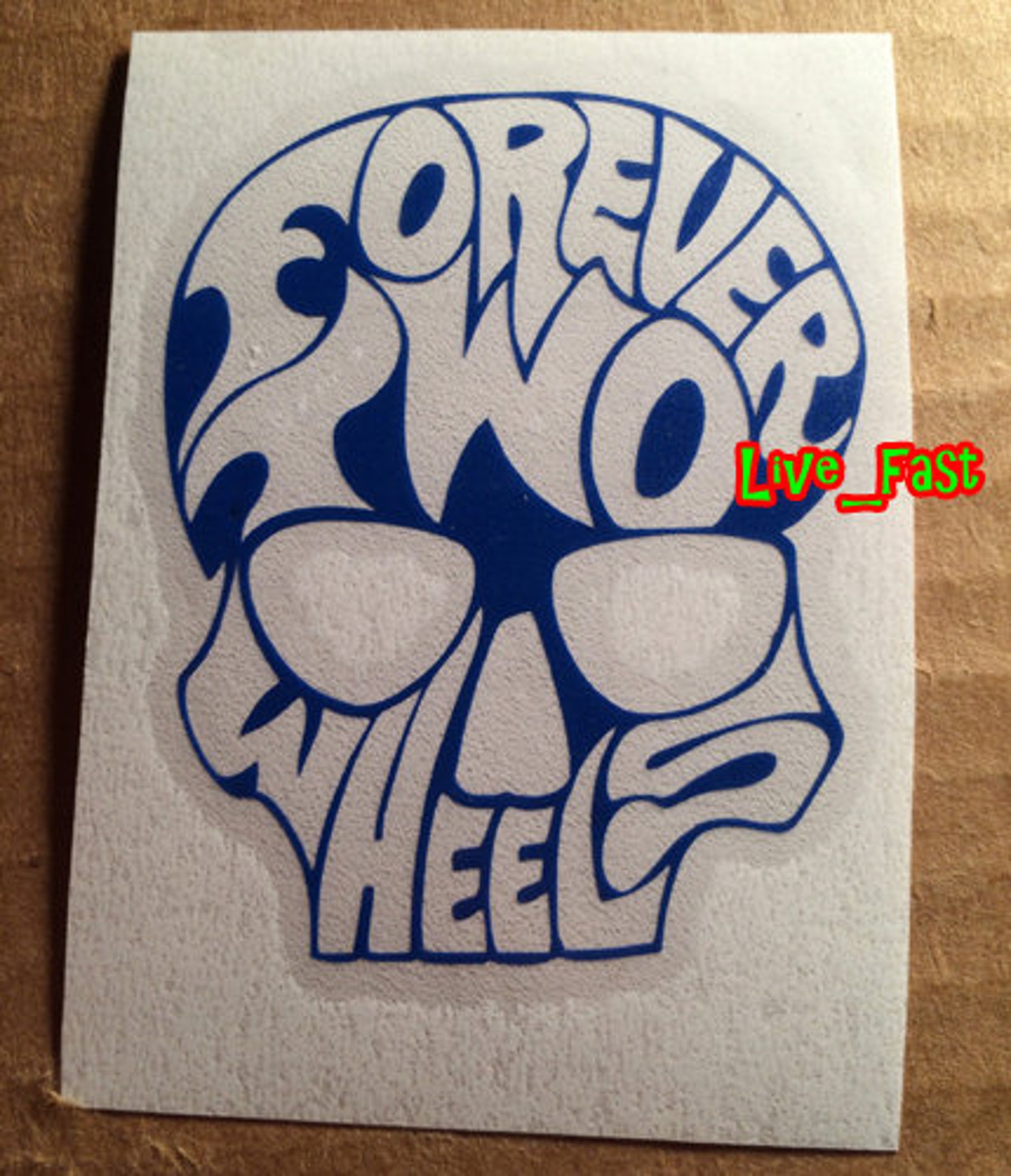 FOREVER TWO WHEELS Decal Sticker Vinyl Outlaw Biker Forever Two Wheels ...