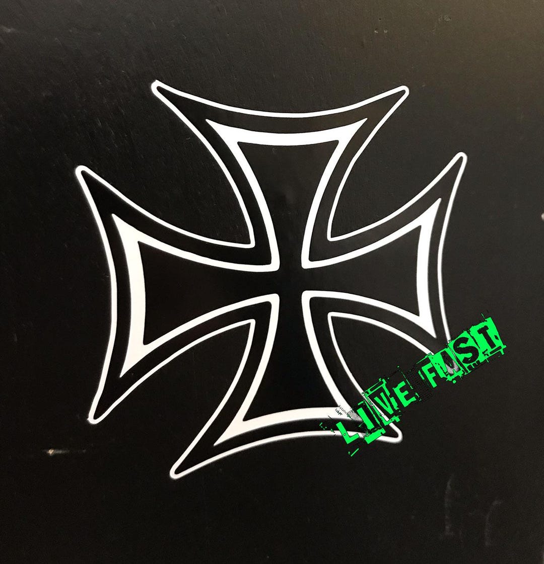 IRON CROSS DECAL Sticker Vinyl Maltese Cross Biker Vintage Retro ...