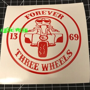 FOREVER THREE WHEELS Decal Sticker Trike Triker Motorcycle Servi Car ...