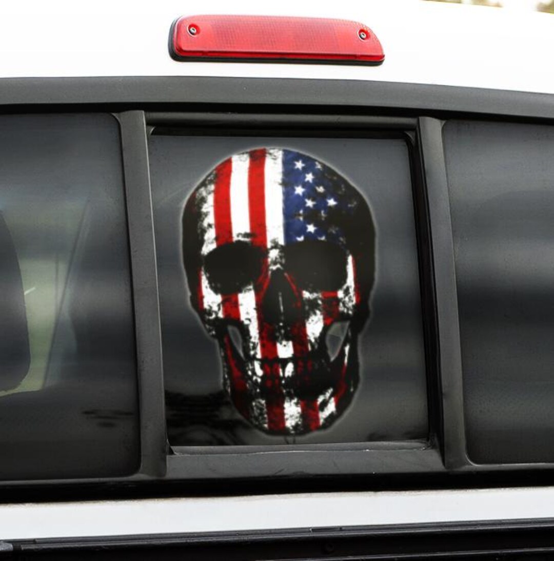 SKULL USA STICKER American Flag Skull Sticker Various Sizes Available ...