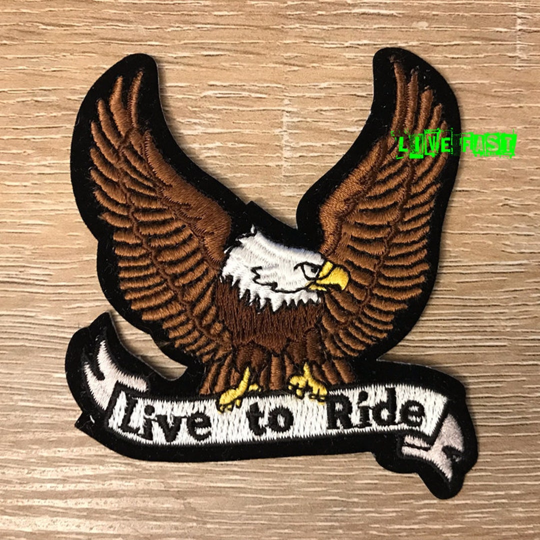 LIVE TO RIDE Patch Embroidered Biker Patches Motorcycle Vest Jacket ...